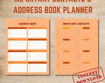 Contact List Address Book Printable Contact List Printable Address Book ...