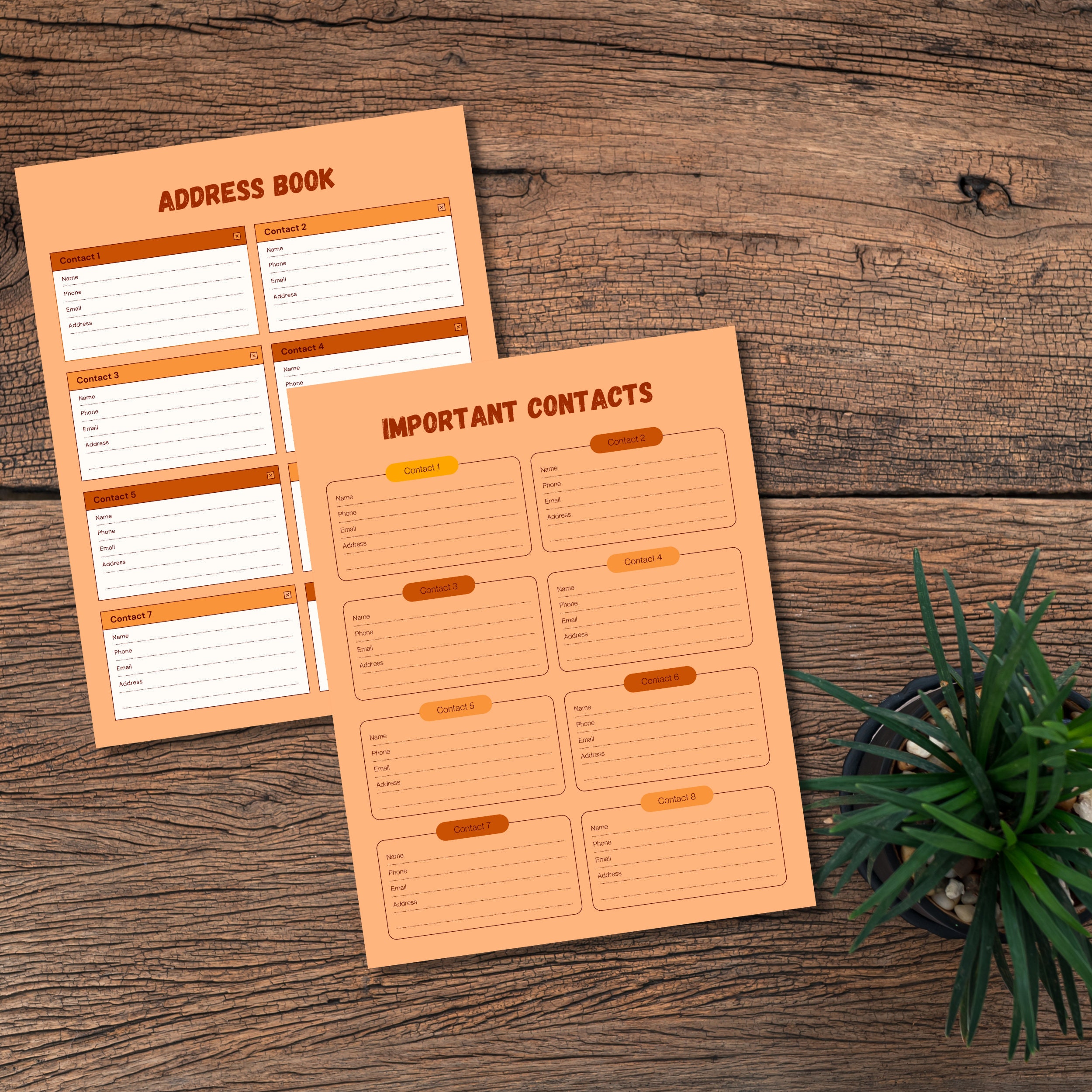 Printable Important Contacts Tracker Log, Address Book Printable ...