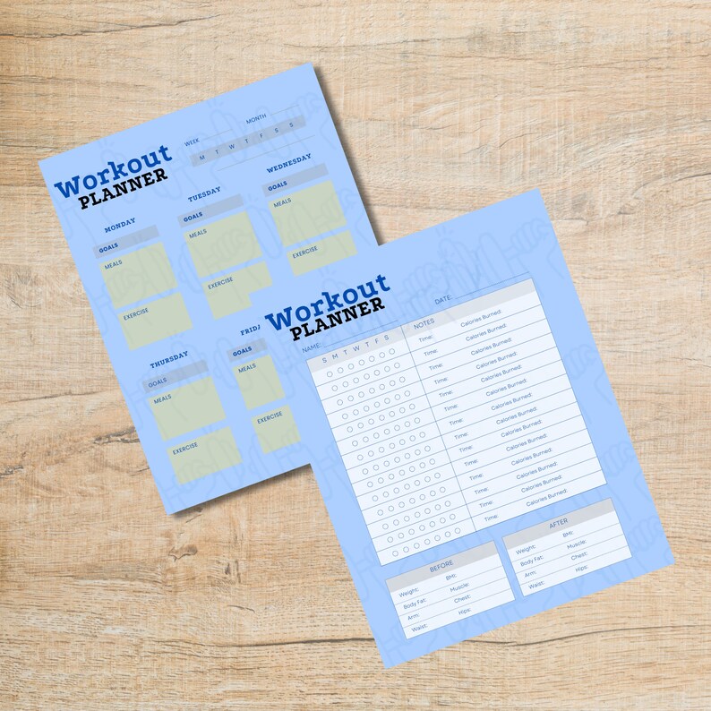 Printable Workout Planner, Weekly Exercise Planner, Workout Tracker ...