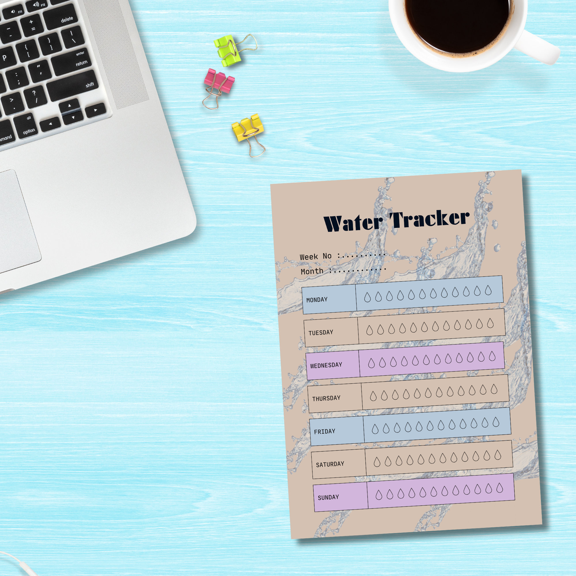 Water Tracker Printable, Hydration Tracker, Water Log ,printable 2023 ...