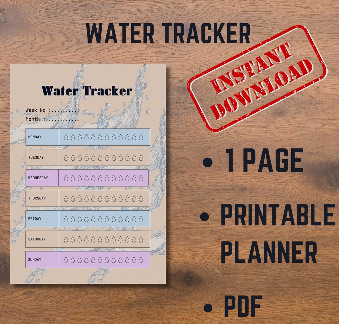 Water Tracker Printable, Hydration Tracker, Water Log ,printable 2023 ...