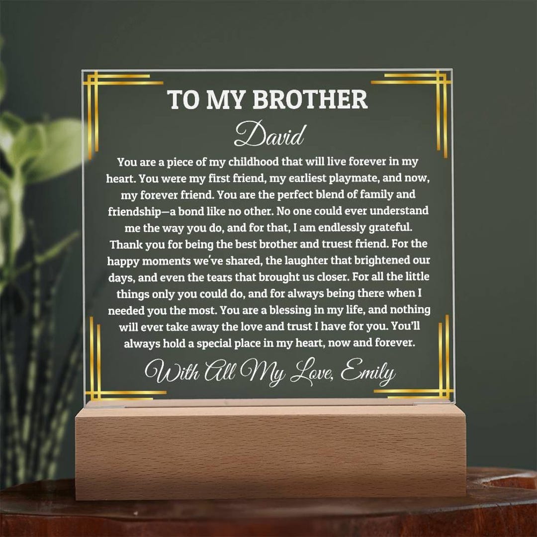 Personalized Acrylic Plaque for Brother, Birthday Gift for Brother, Bro ...