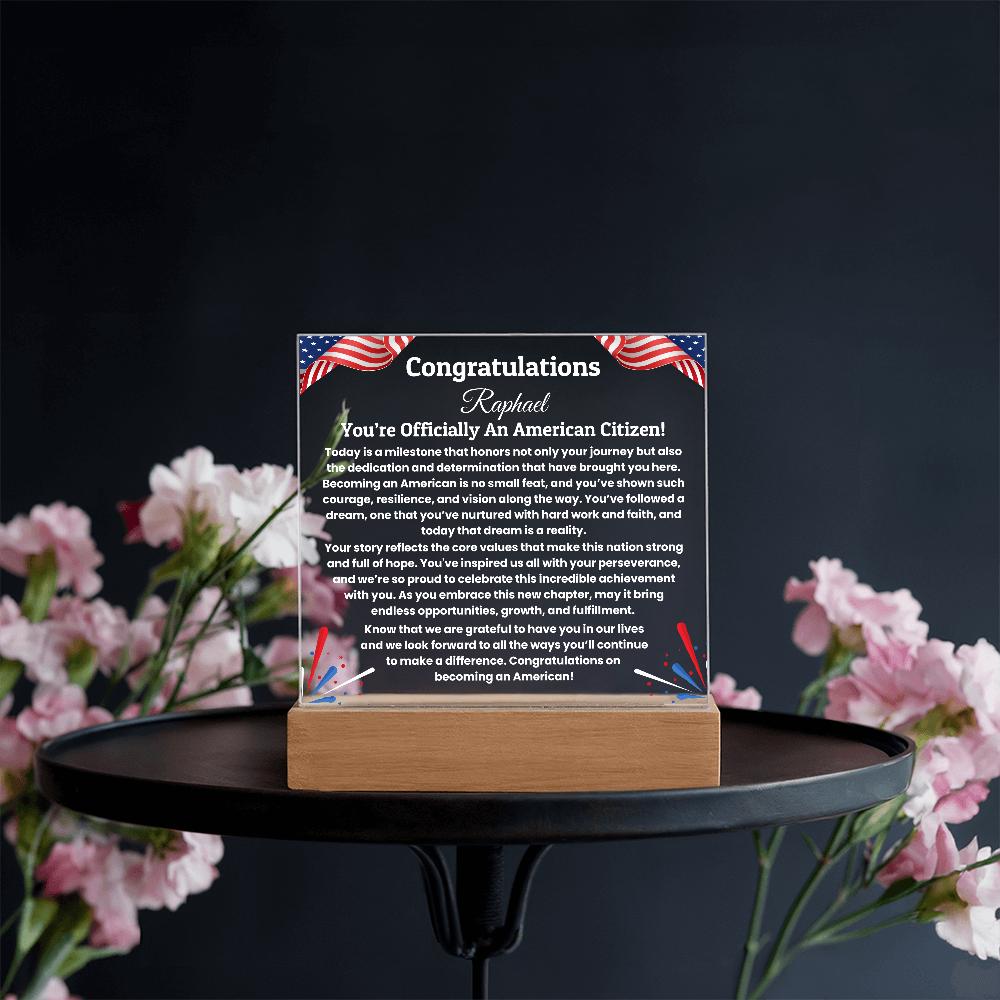 Personalized Acrylic Plaque for New Citizen, Naturalization Gift for ...