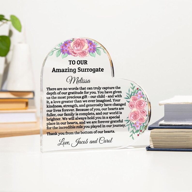 Personalized Gift for Surrogate Mother, Thank You Gift for Surrogacy ...