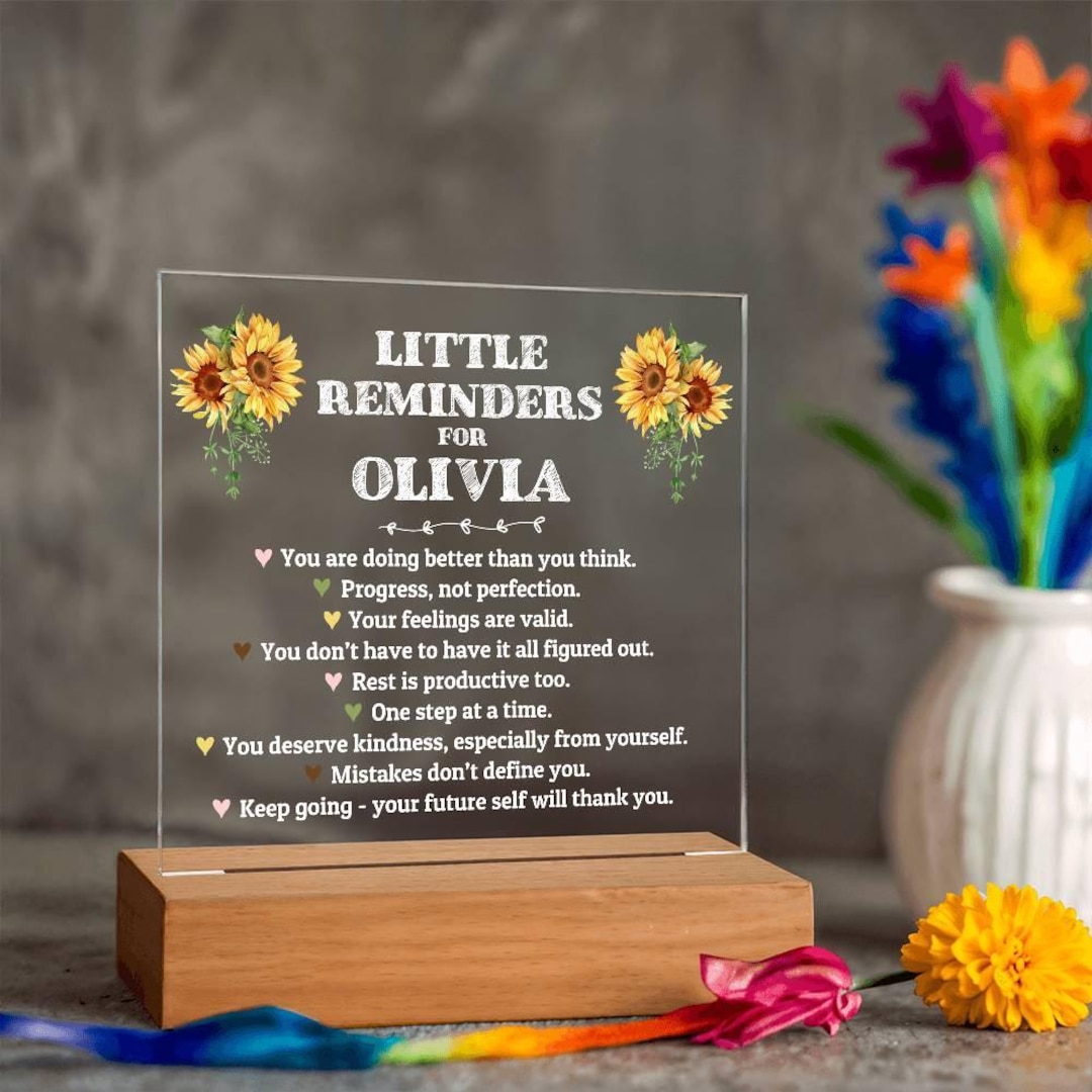 Personalized Acrylic Plaque: Inspirational Affirmations, LED Base - Etsy