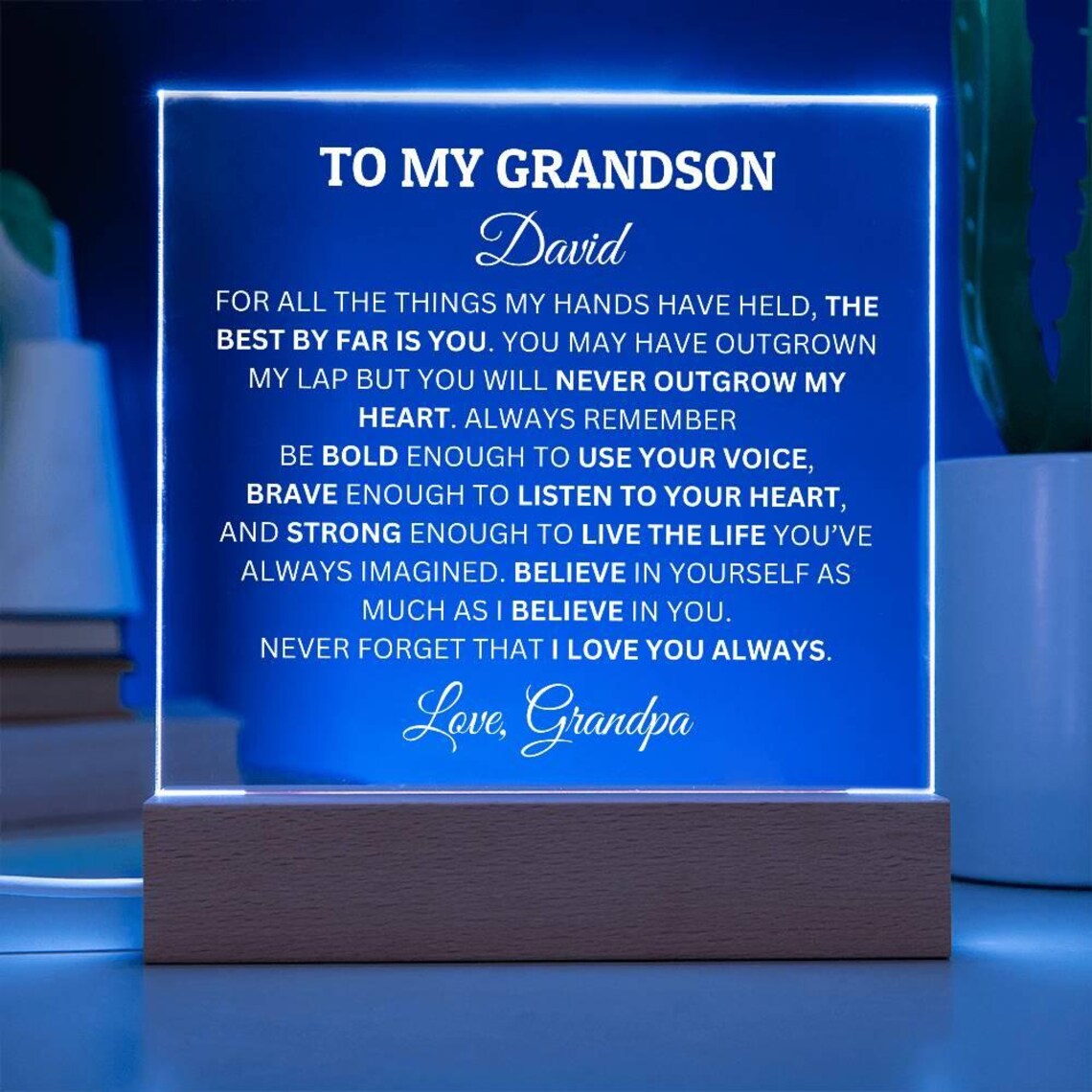 Acrylic Plaque for Grandson, Personalized Gift for Grandson, Graduation ...