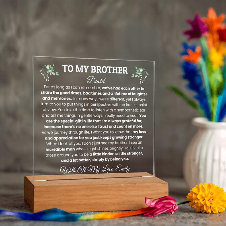 Personalized Acrylic Plaque for Brother, Birthday Gift, Brother ...