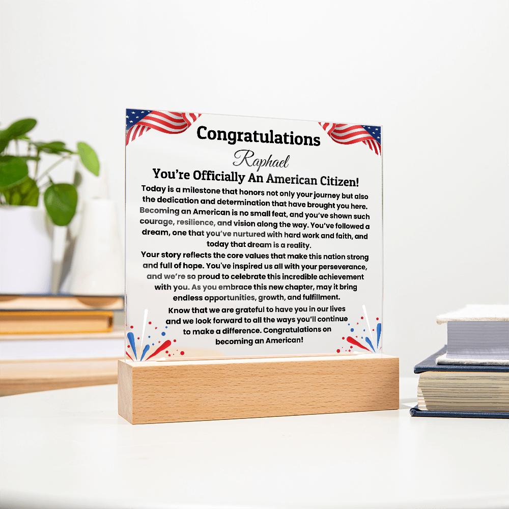Personalized Acrylic Plaque for New Citizen, Naturalization Gift for ...