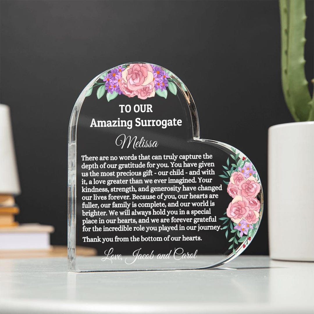Personalized Gift for Surrogate Mother, Thank You Gift for Surrogacy ...