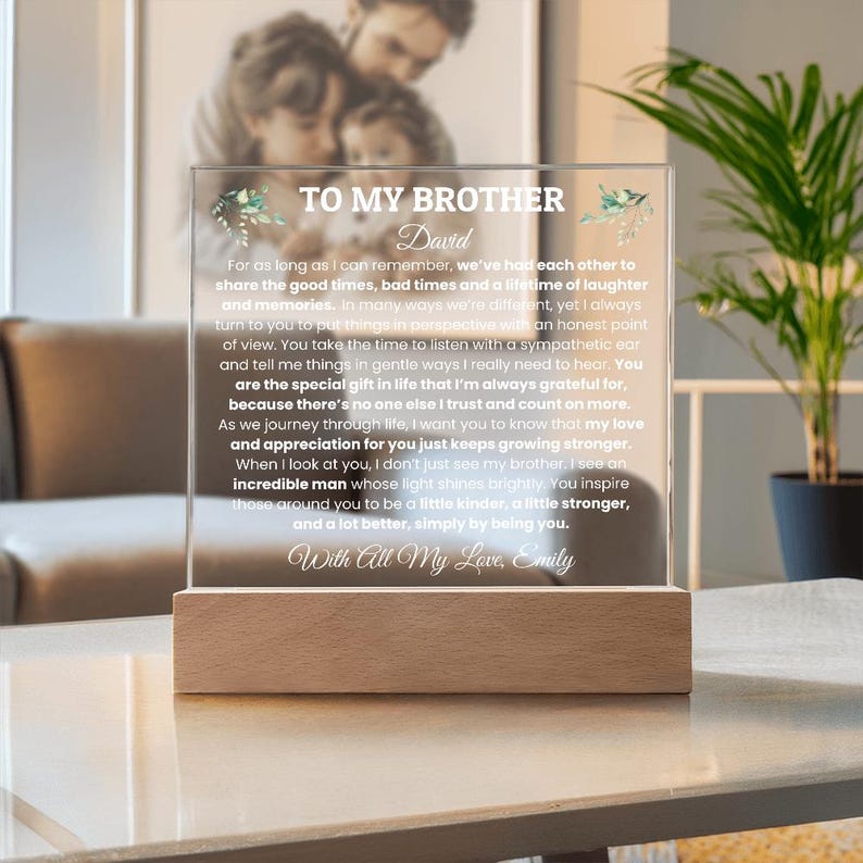 Personalized Acrylic Plaque for Brother, Birthday Gift, Brother ...