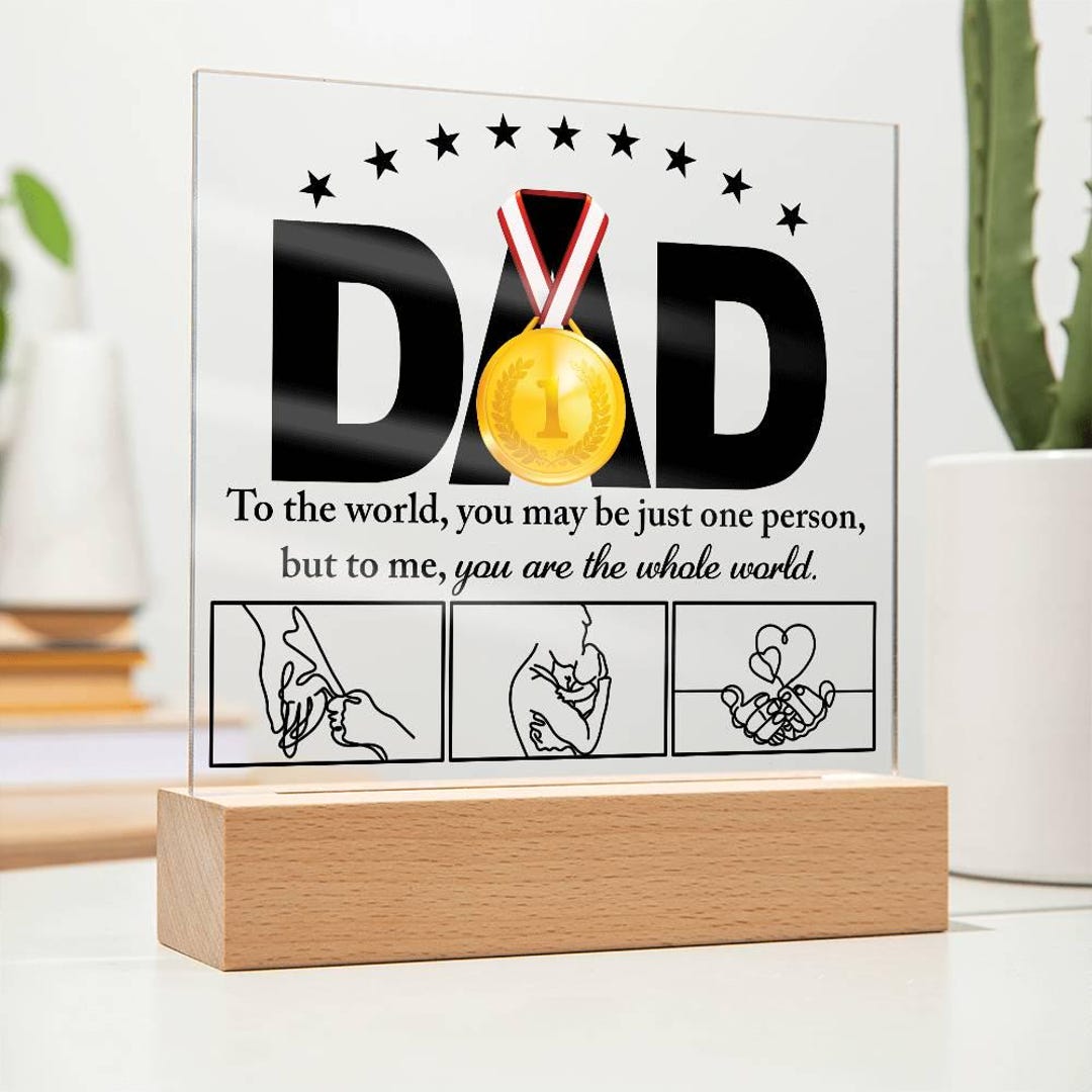Acrylic Plaque for Dad, Son to Dad Gift, Daughter to Dad Gift, Acrylic ...