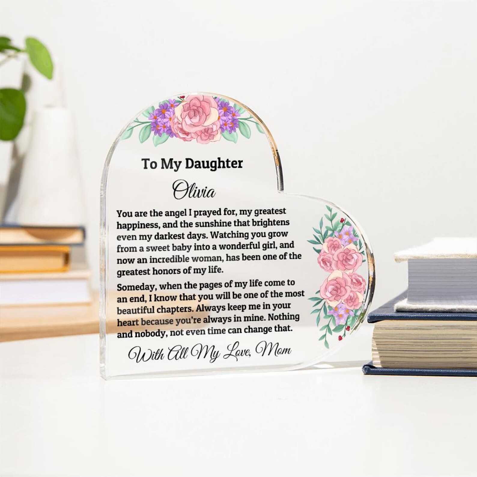 Heart Plaque for Daughter, Birthday Gift, Christmas Gift for Daughter ...