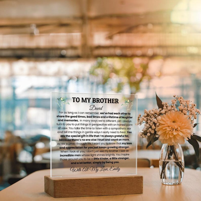 Personalized Acrylic Plaque for Brother, Birthday Gift, Brother ...