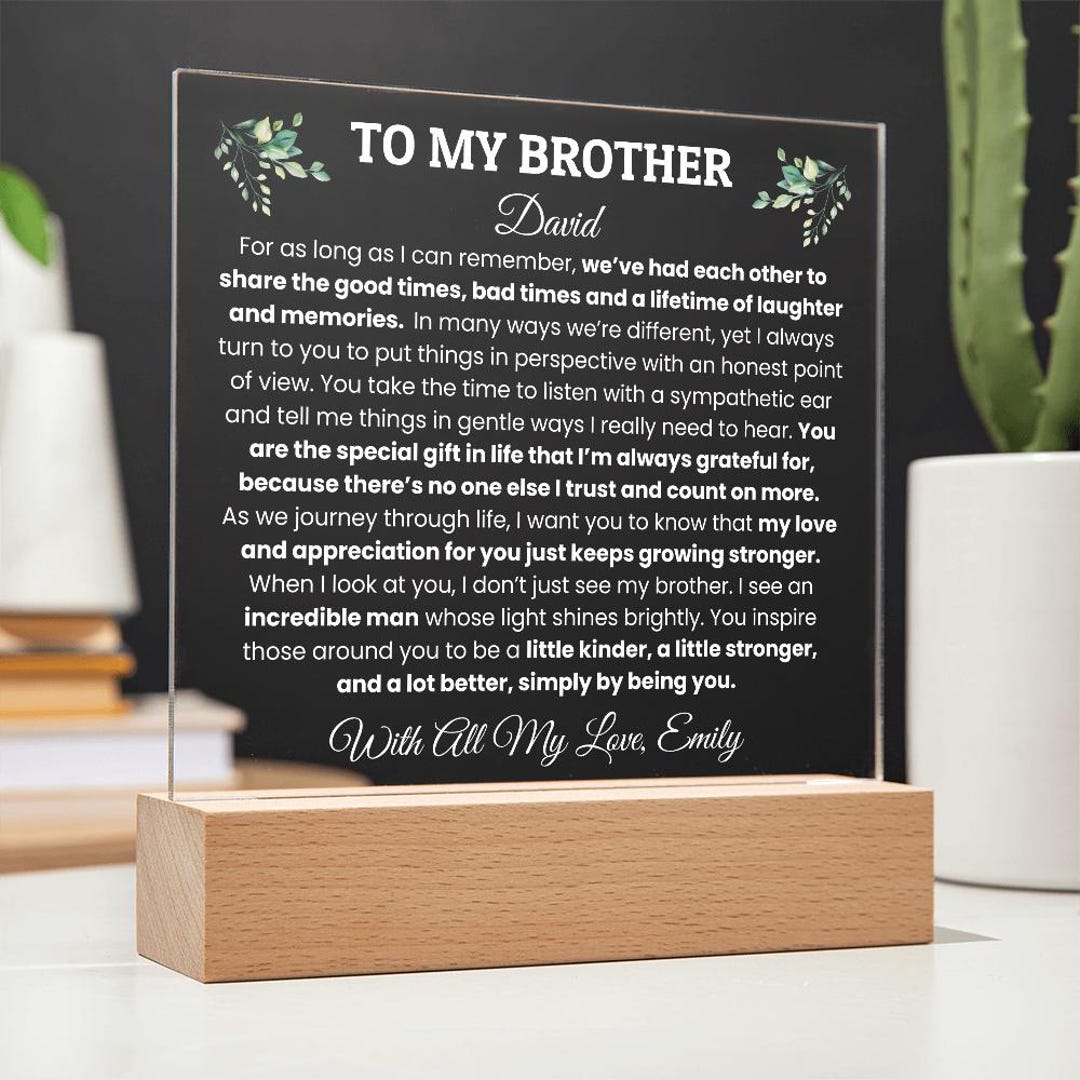 Personalized Acrylic Plaque for Brother, Birthday Gift, Brother ...