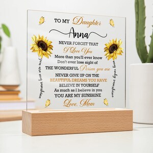 To My Daughter, Gift for Daughter, Personalized Acrylic Plaque ...