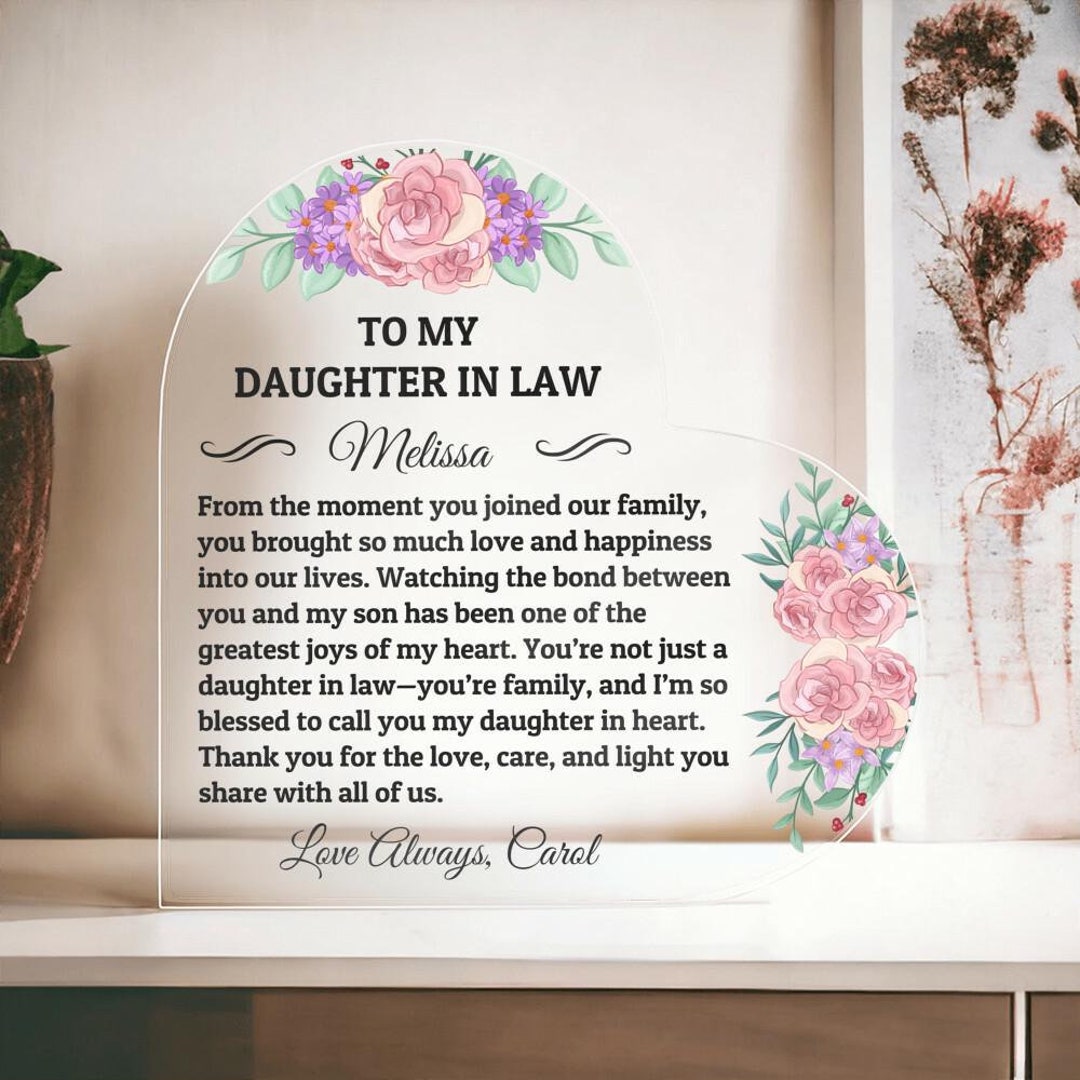 Personalized Plaque for Daughter in Law, Birthday Gift for Daughter-in ...