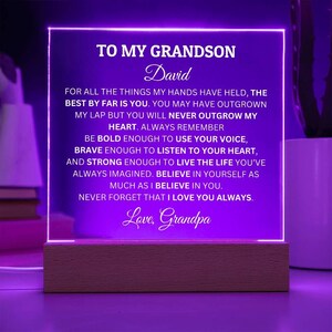 Acrylic Plaque for Grandson, Personalized Gift for Grandson, Graduation ...