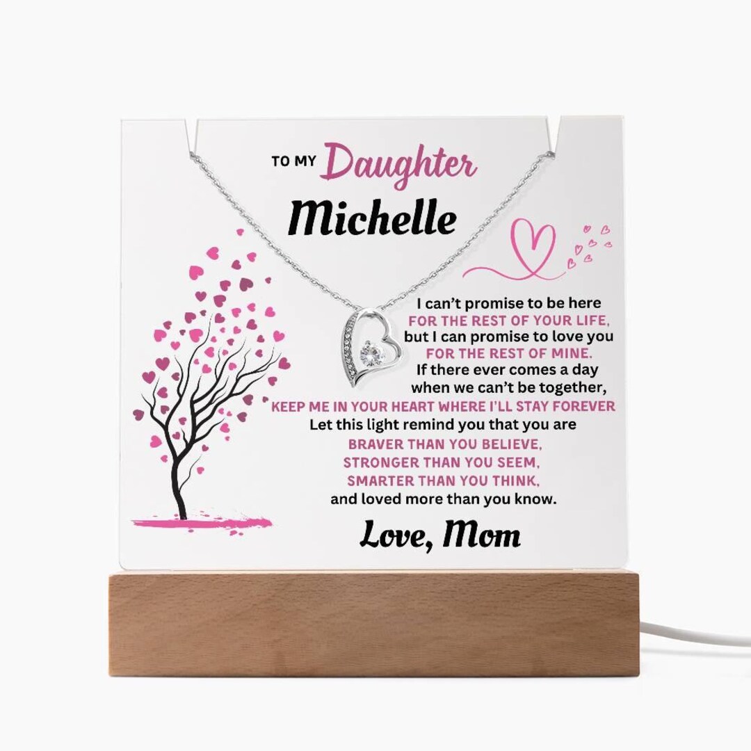 Personalized Keepsake Acrylic Plaque With Necklace for Daughter, to My ...