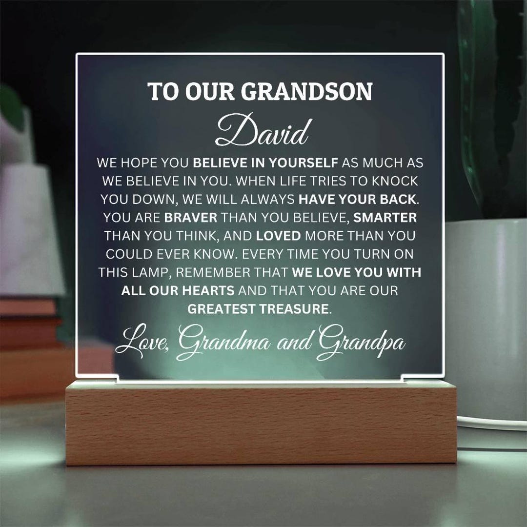 Personalized Acrylic Plaque for Grandson, Personalized Gift for ...