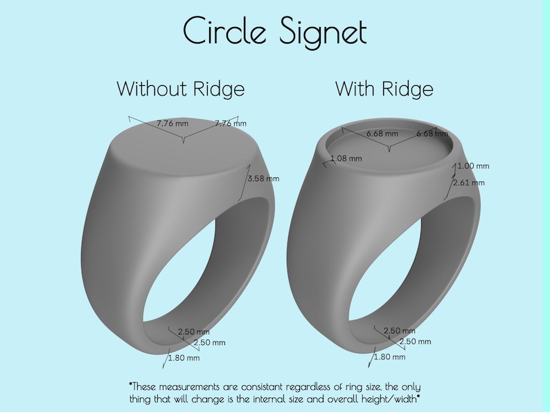 The Complete Signet Ring Collection 10 Customizable 3D Rings Each in 19 ...