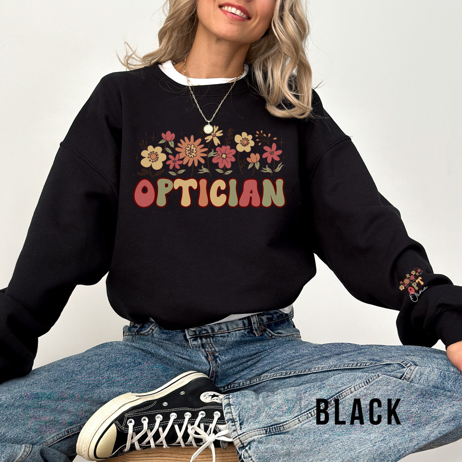 Wildflowers Optician Sweater, Personalized Sweatshirt, Optometry ...