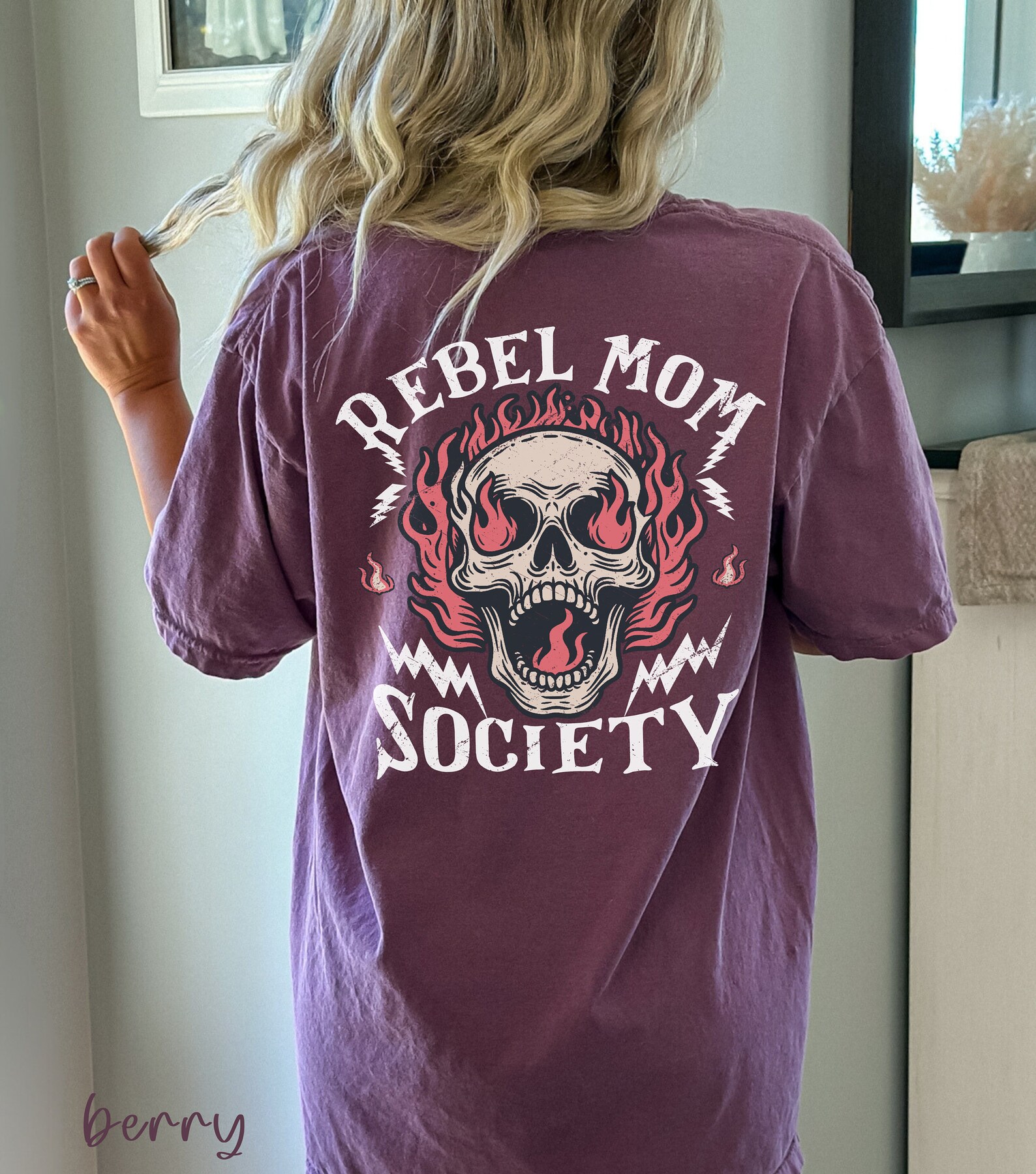 Rebel Mom Society Skeleton Tee, Mom Life Graphic Tee, Mama Shirt ...