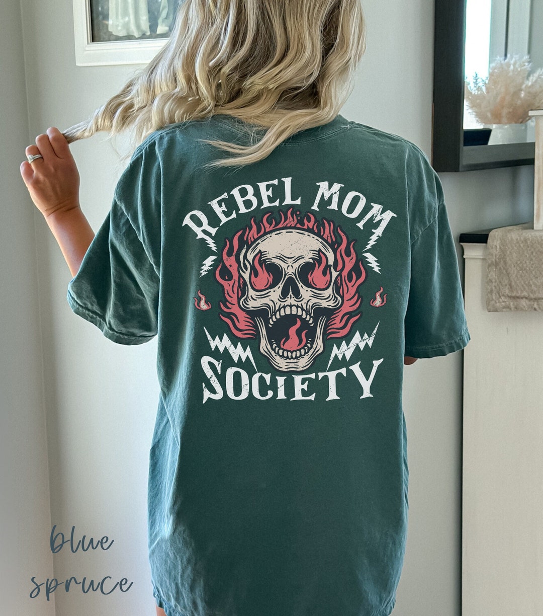 Rebel Mom Society Skeleton Tee, Mom Life Graphic Tee, Mama Shirt ...