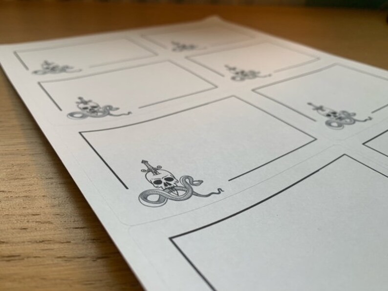 Sword, Skull and Snake Self-adhesive Bookplate, for Author's Signatures ...