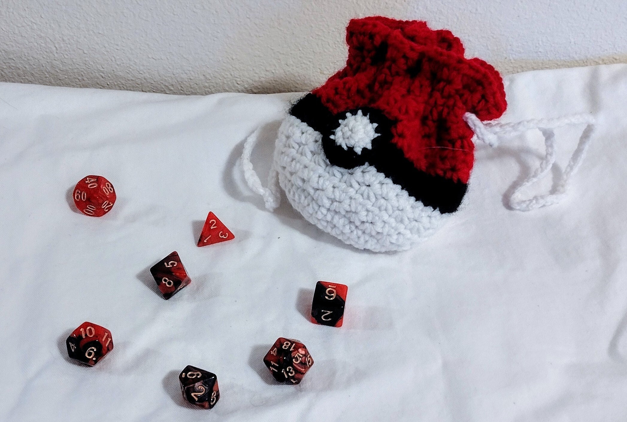 Pokemon Pokeball Dice Bag Crochet Drawstring Bag - Etsy