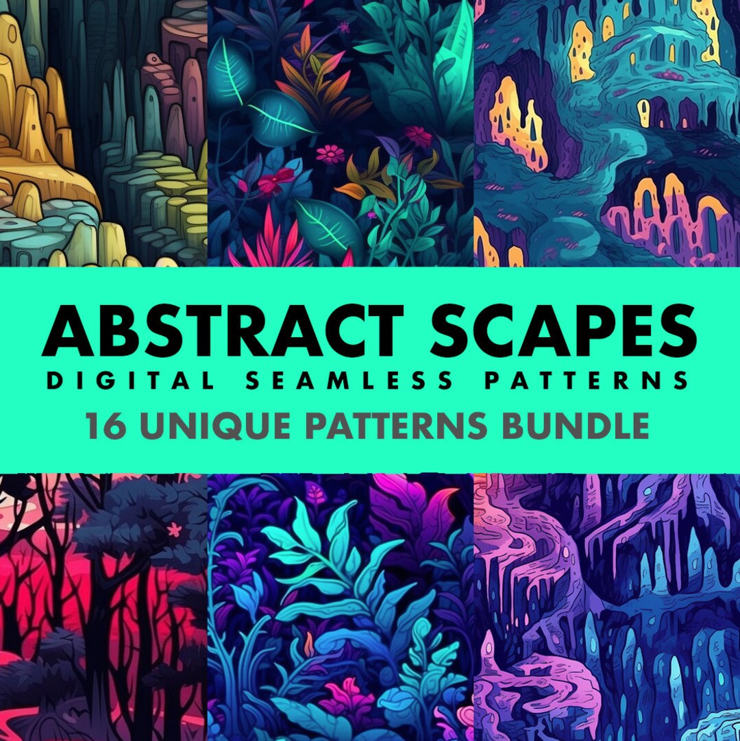 Abstract Scapes Seamless Pattern Bundle - Digital Paper, Seamless ...