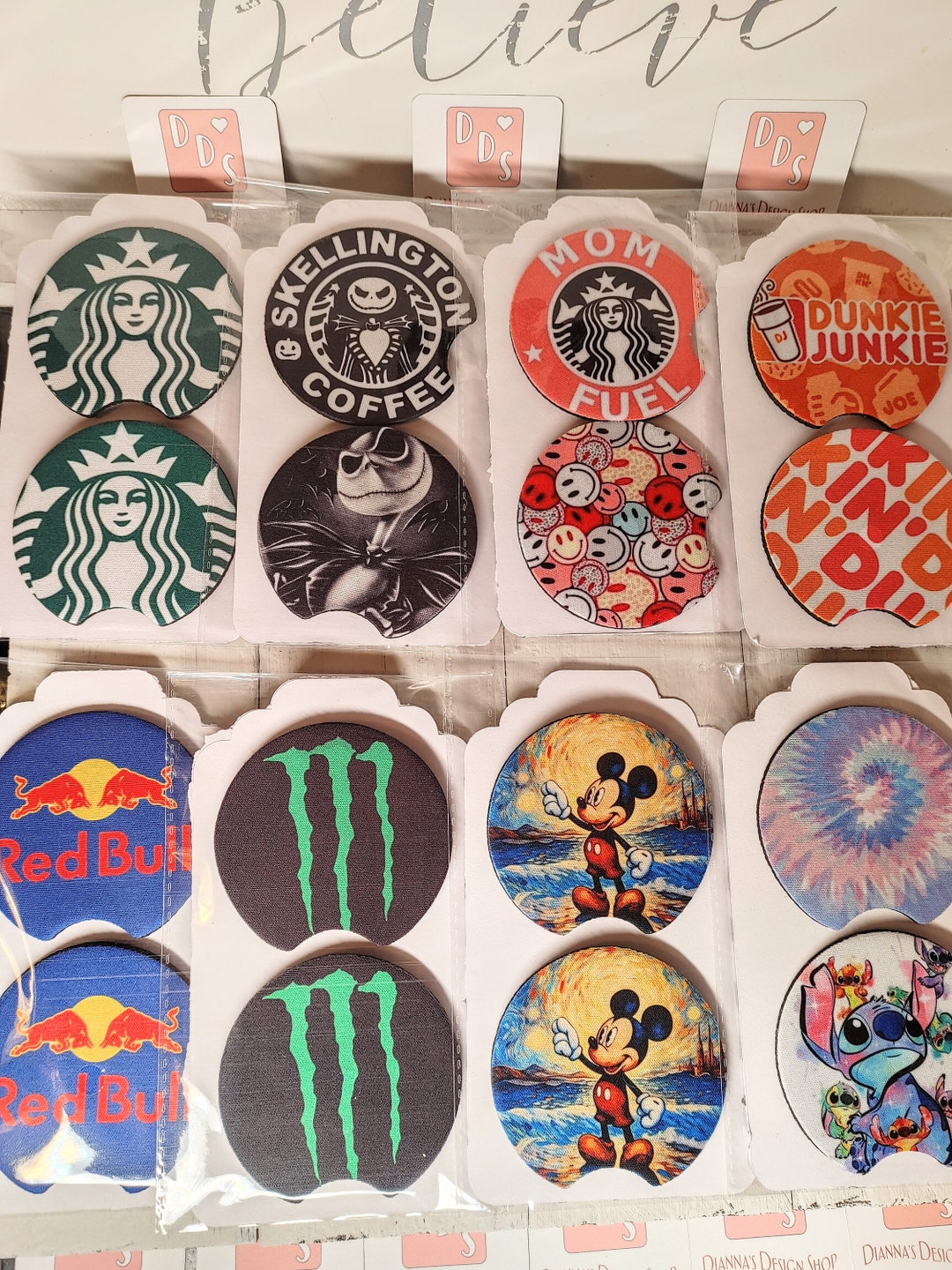 Personalized Custom Design Car Coasters Set of 2 Coasters - Etsy