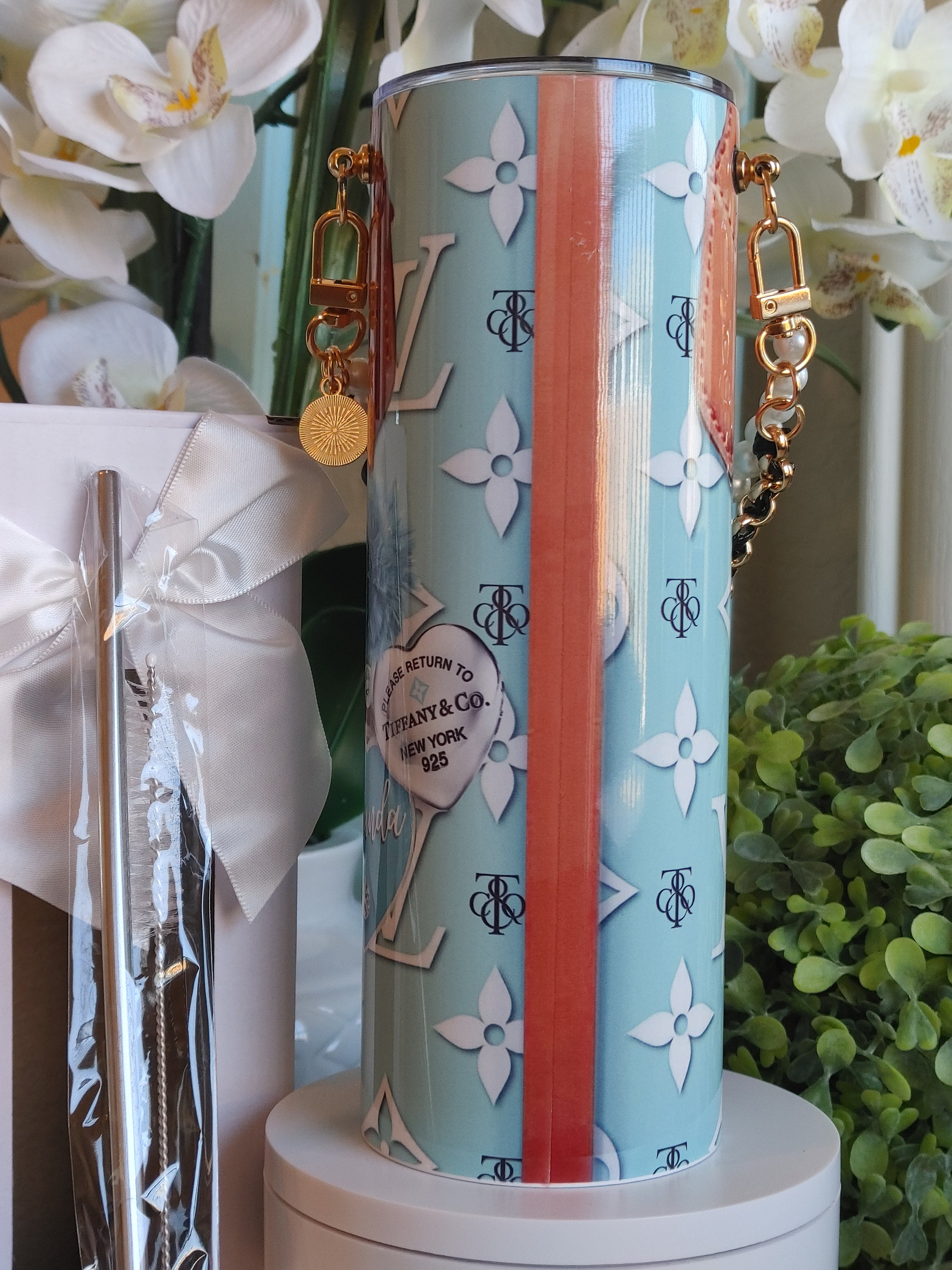 Personalized Customized Tiffany Designer Bag 20oz Tumbler With or ...