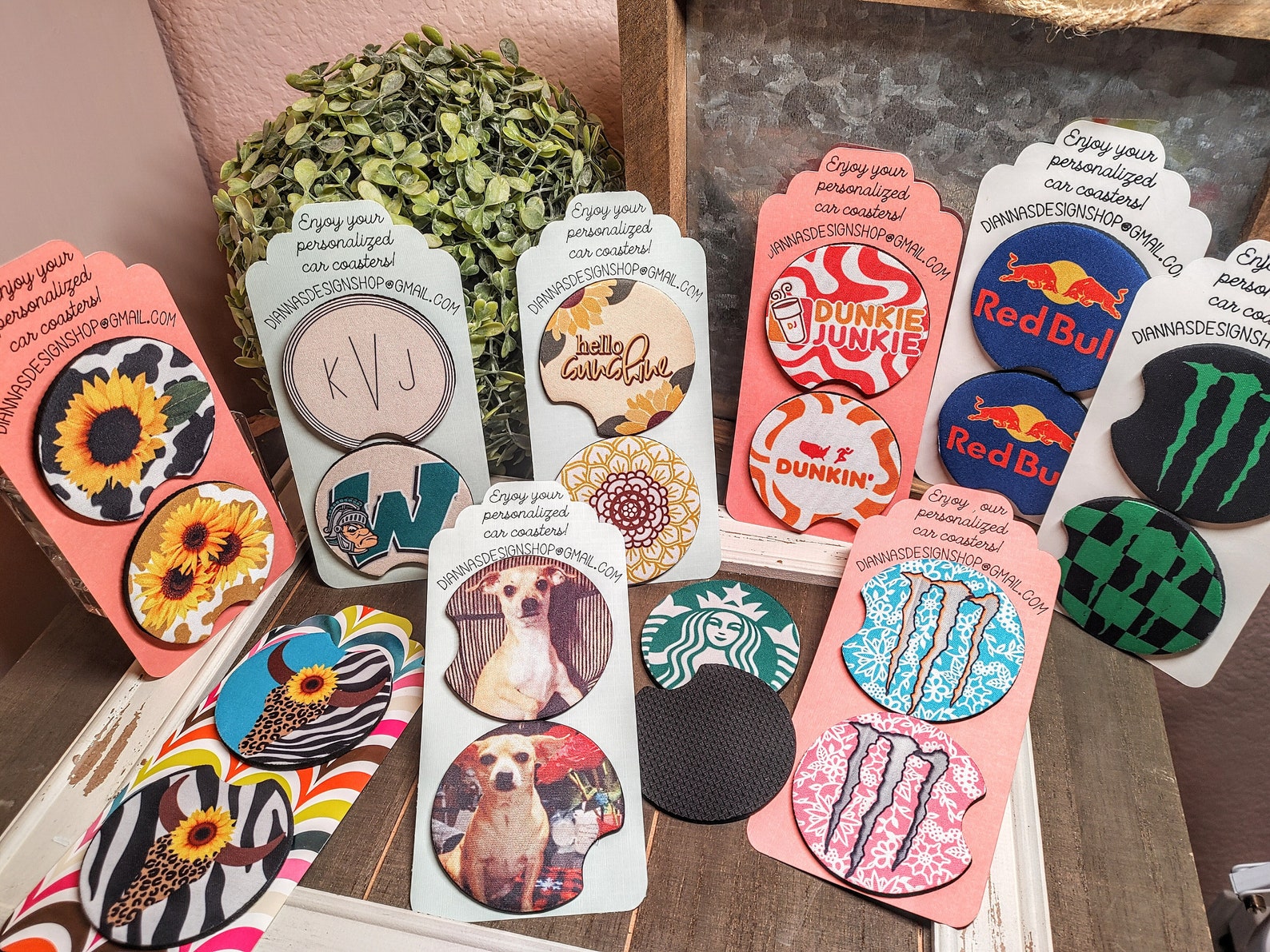 Personalized Custom Design Car Coasters Set of 2 Coasters 50% off ...