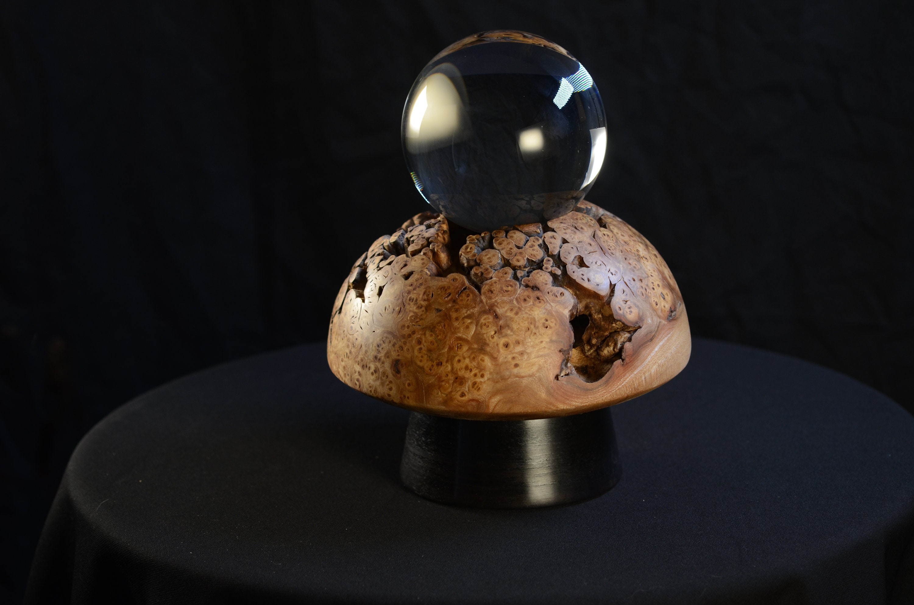 Stunning Hand Turned Burr Crystal Ball Stand - Etsy