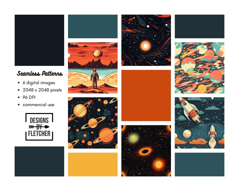 Outer Space Digital Pattern Seamless Outer Space Design, Printable ...