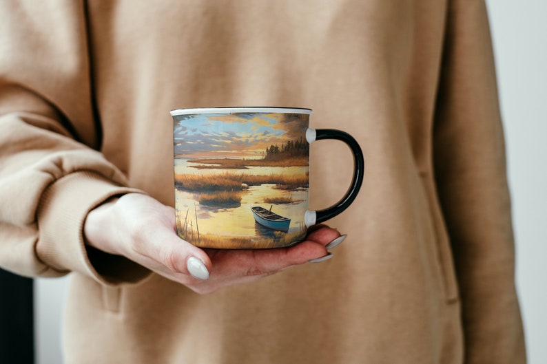 Coastal Marsh Illustration Digital Pattern, Seamless Coastal Marsh ...