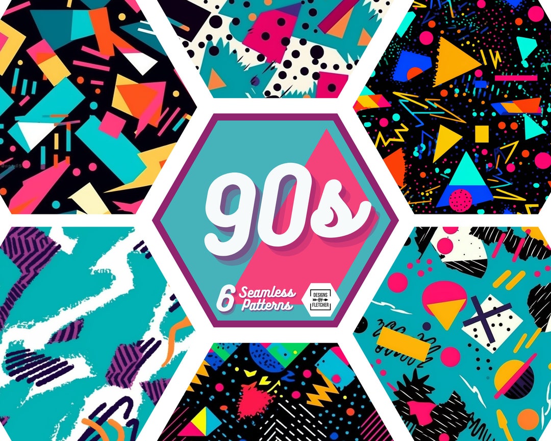 90s Digital Pattern - Seamless 1990s Era Digital Design, Printable ...