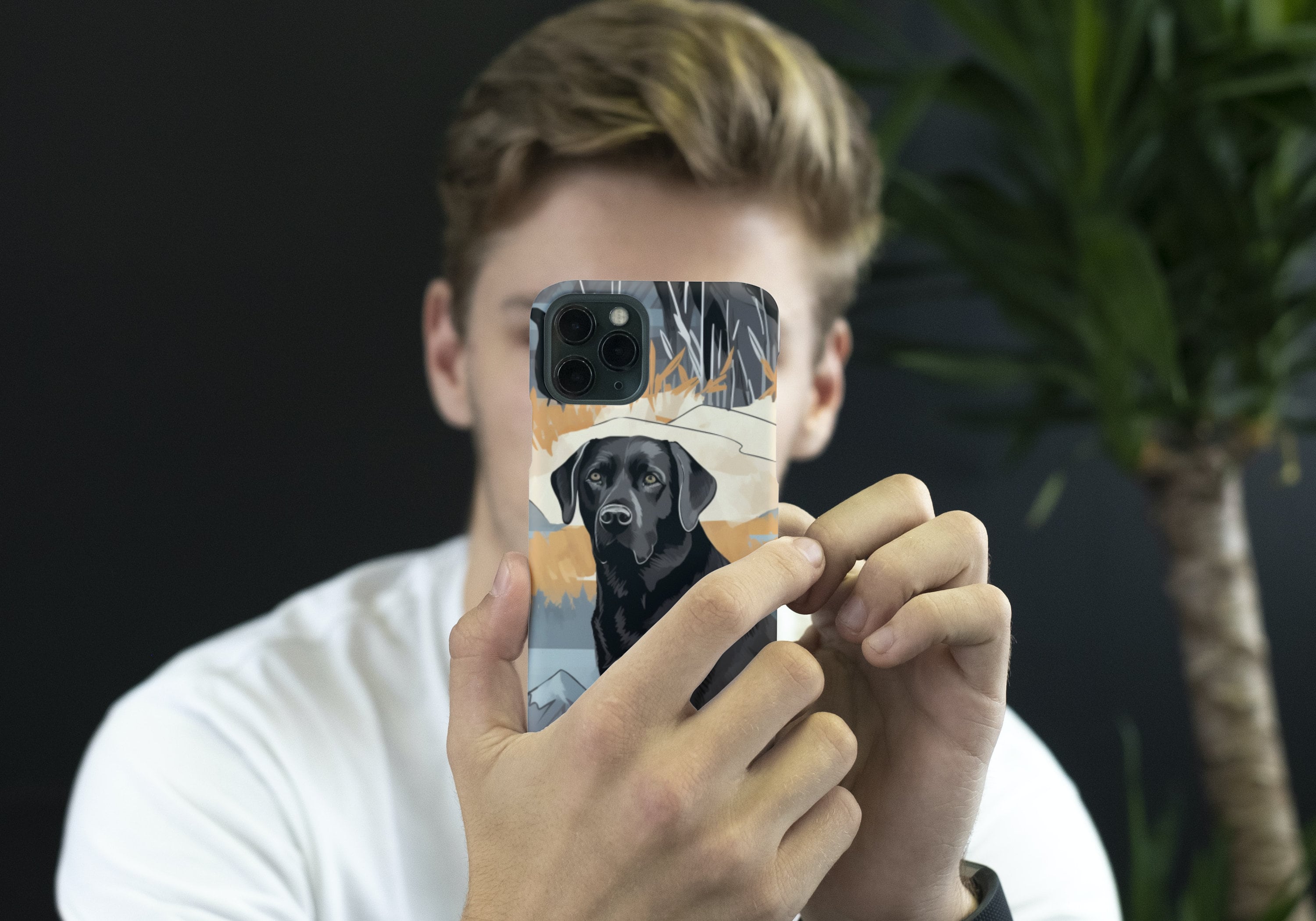 Black Lab Illustration Digital Pattern - Seamless Black Labrador ...