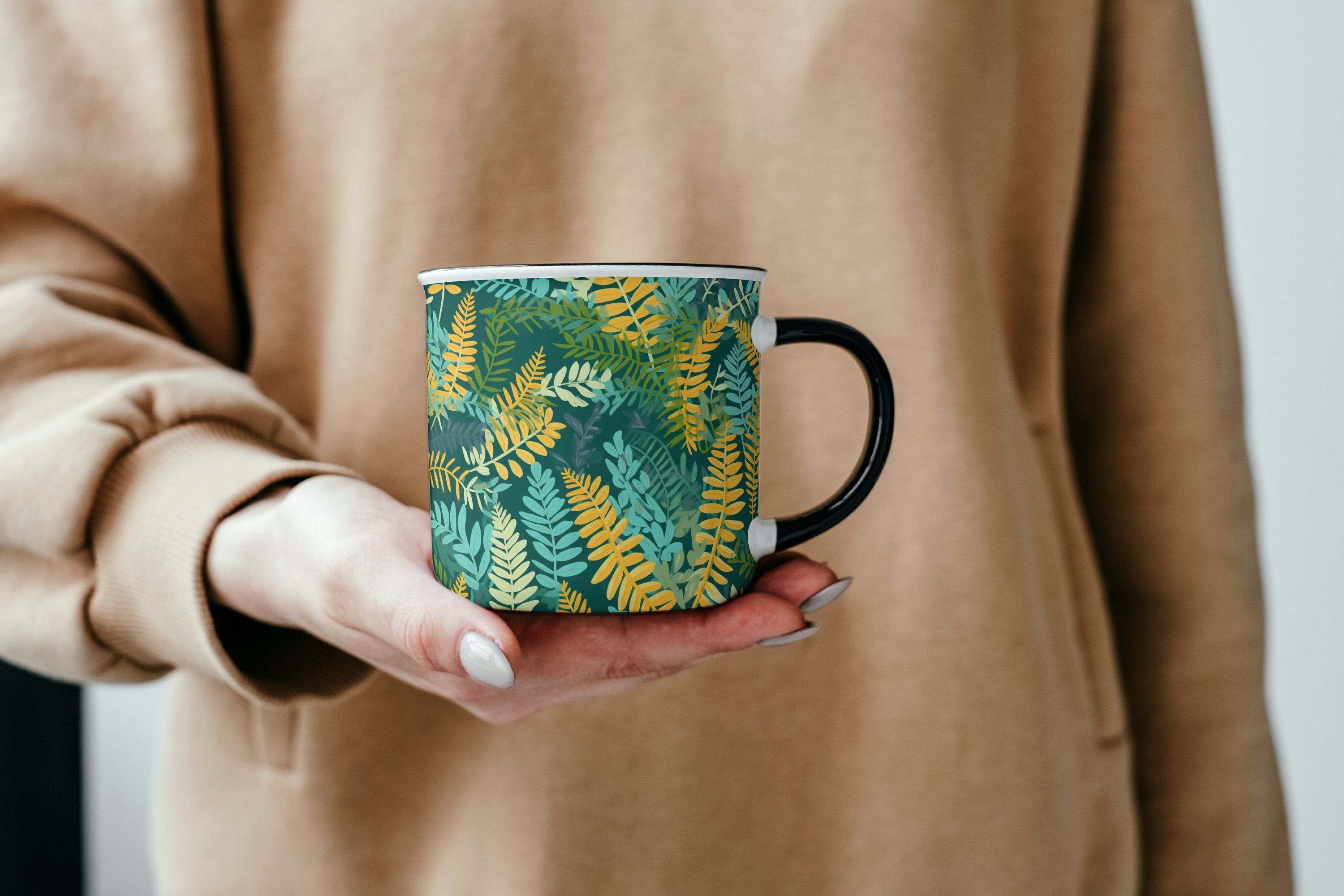 Fern Illustration Digital Pattern - Seamless Fern Digital Design ...