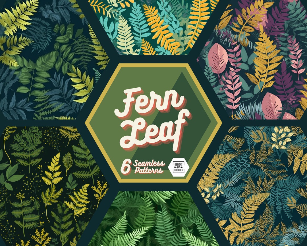 Fern Illustration Digital Pattern - Seamless Fern Digital Design ...