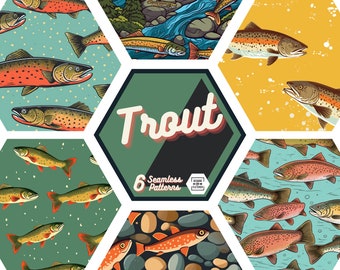 Digital Paper Trout SEAMLESS - Etsy