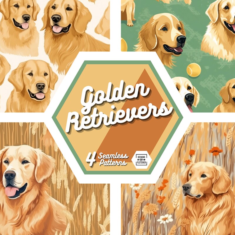 Golden Retriever Pattern - Etsy