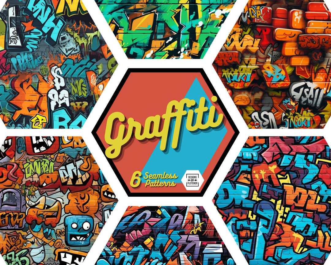 Graffiti Digital Pattern - Seamless Graffiti Digital Design, Printable ...