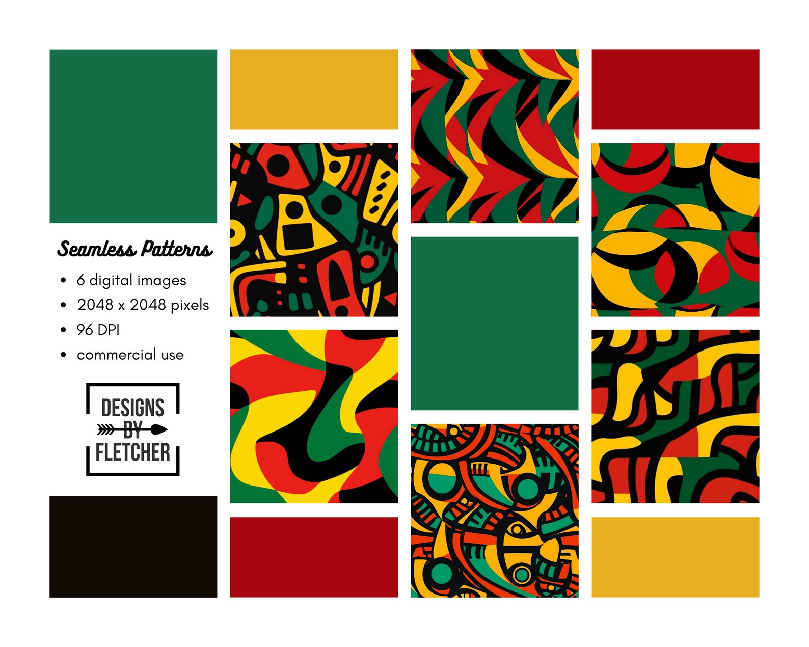 Pan-african Abstract Digital Pattern - Seamless Juneteenth Abstract Art ...