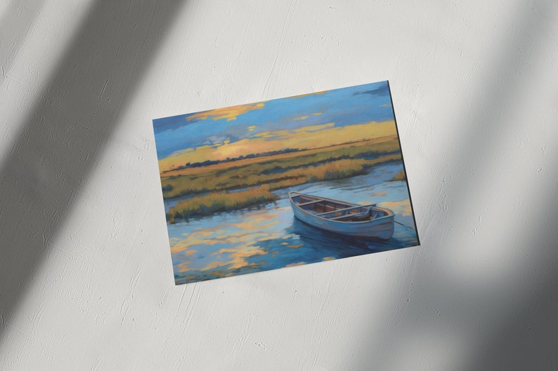 Coastal Marsh Illustration Digital Pattern, Seamless Coastal Marsh ...