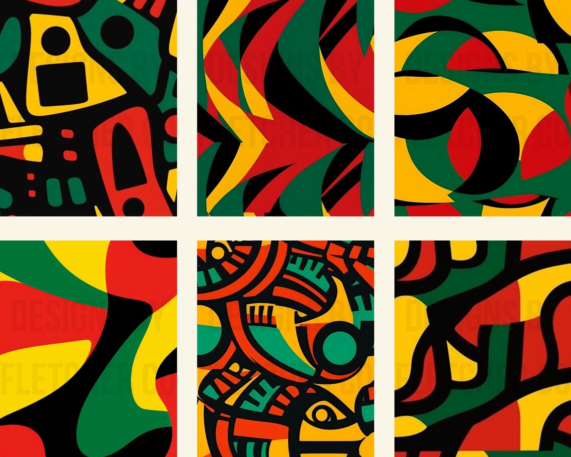 Pan-african Abstract Digital Pattern - Seamless Juneteenth Abstract Art ...