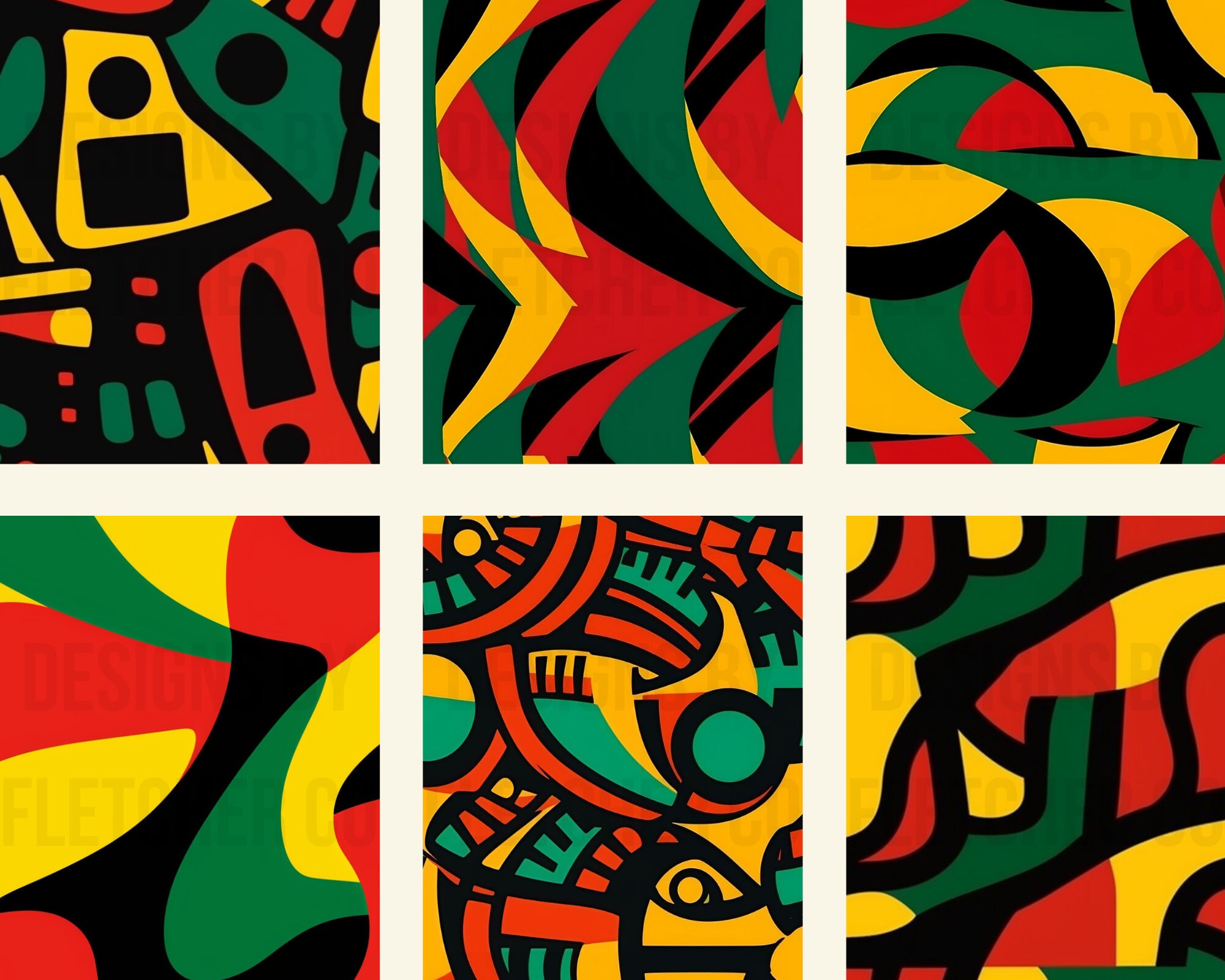 Pan-african Abstract Digital Pattern - Seamless Juneteenth Abstract Art ...