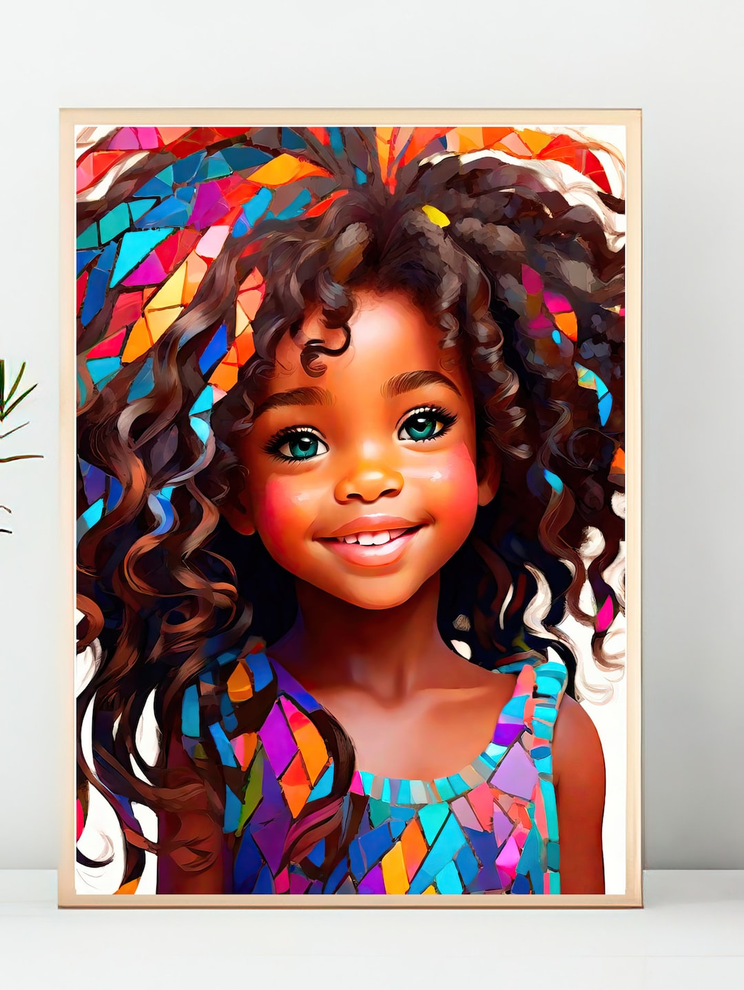 Black Beautiful Little Girl. Children's Art. African American Art. Wall ...