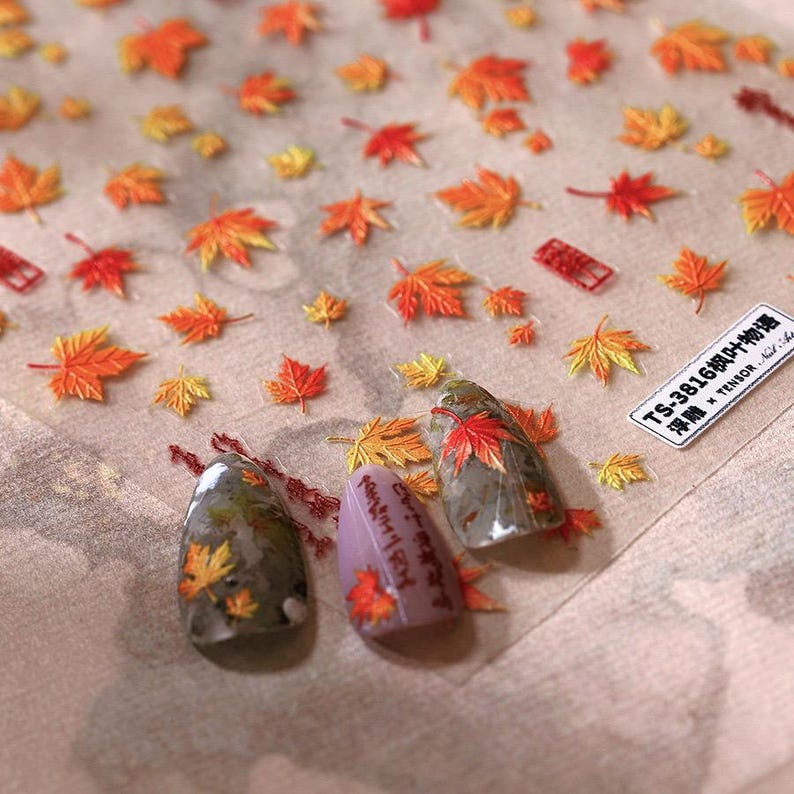 Fall Nail Stickers,fall Nail Art,fall Nails,fall Nail Decals,fall ...