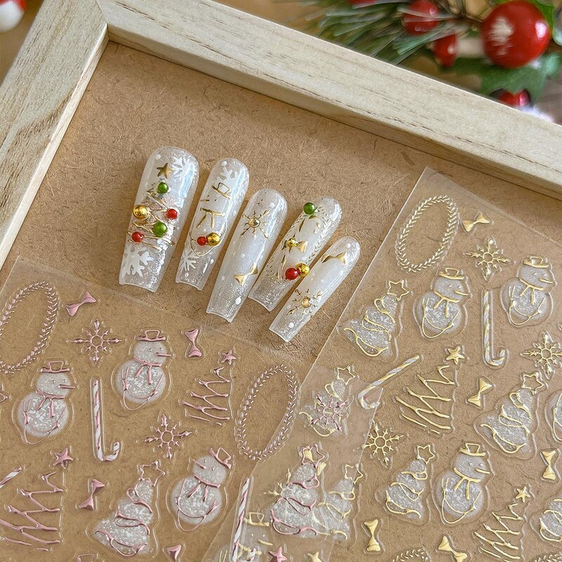 Christmas Nail Decals - Etsy